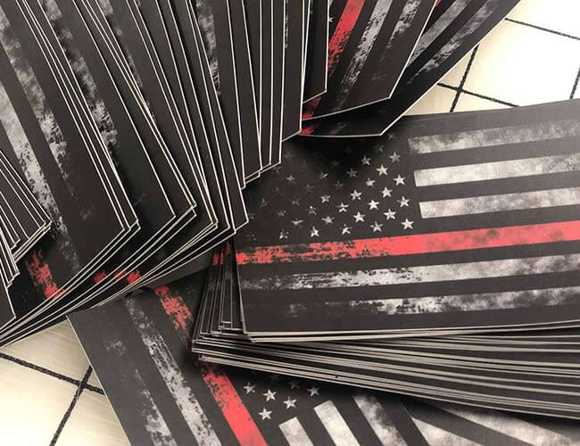 Thin Blue and Thin Red Line Stickers